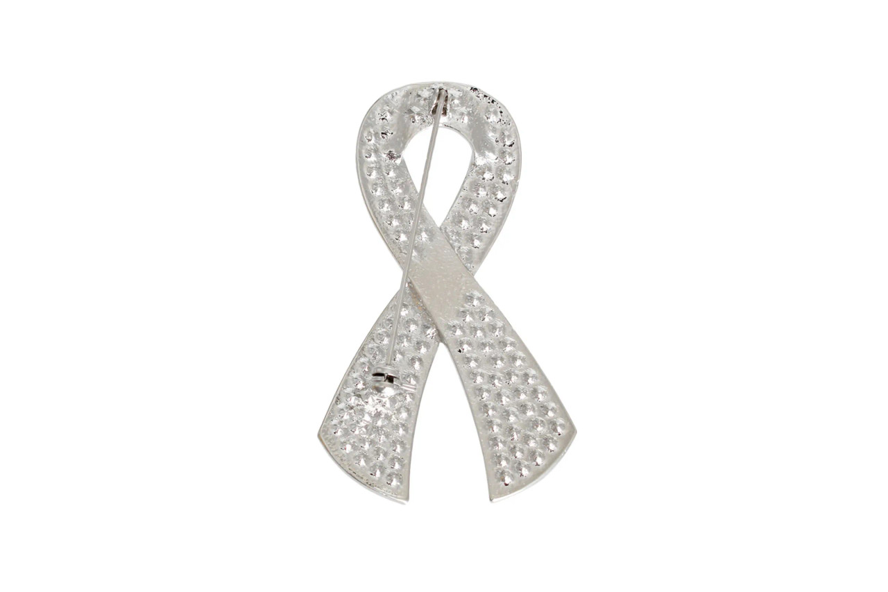 Silver Pink Ribbon Brooch - Prime Heritage Gifts