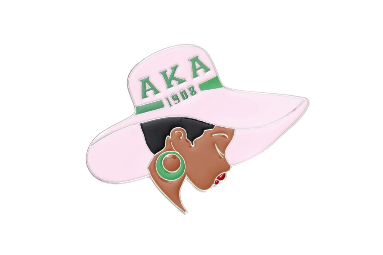 Pink Green Greek Letter Hat Pin - Prime Heritage Gifts