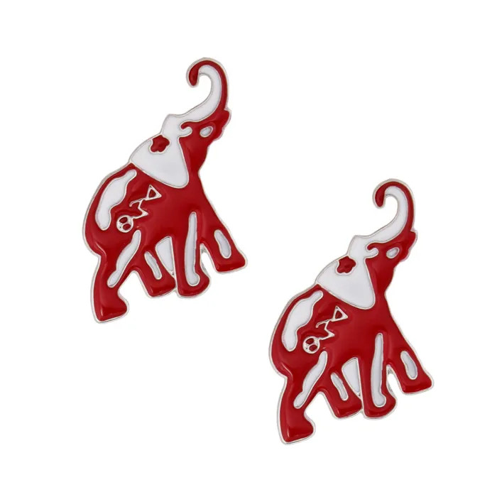Red White Elephant Studs - Prime Heritage Gifts