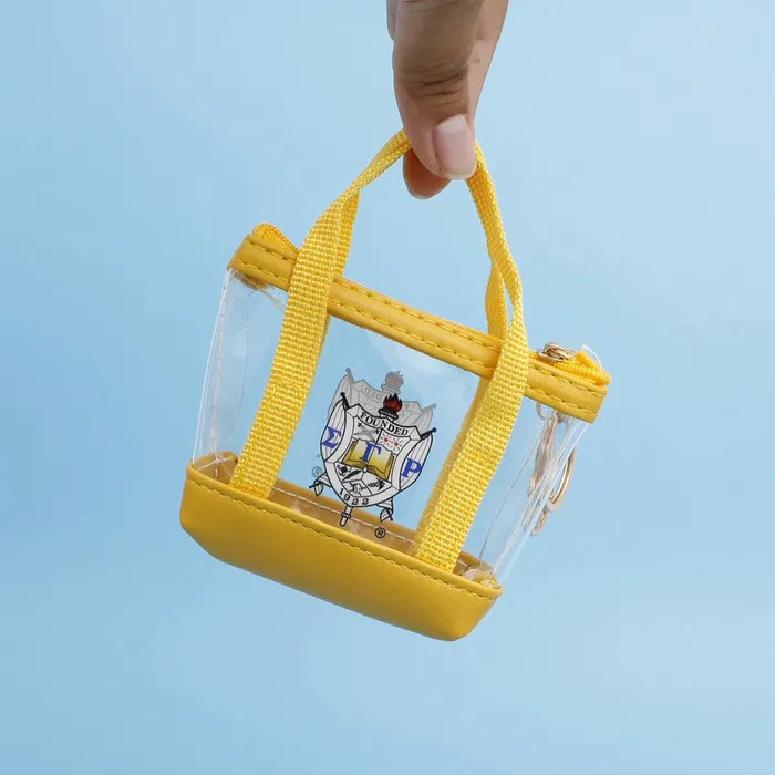 SGRHO Sorority Mini Tote Zipper Pouch Keychain - Prime Heritage Gifts