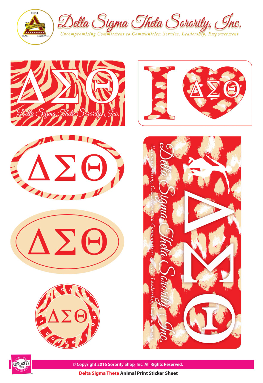 Delta Sigma Theta Animal Theme Stickers - Prime Heritage Gifts