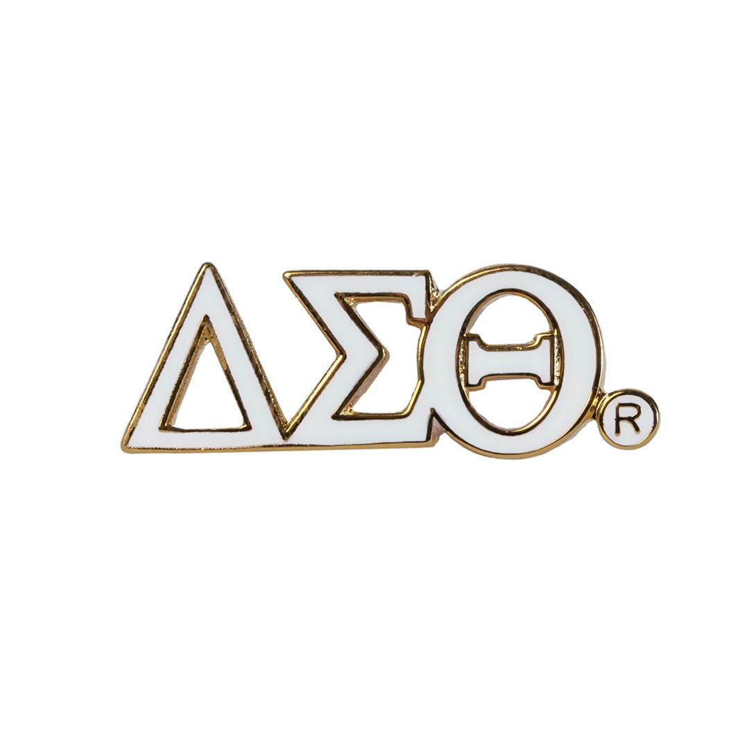 3-LTR Lapel Pin – Delta Sigma Theta, White - Prime Heritage Gifts