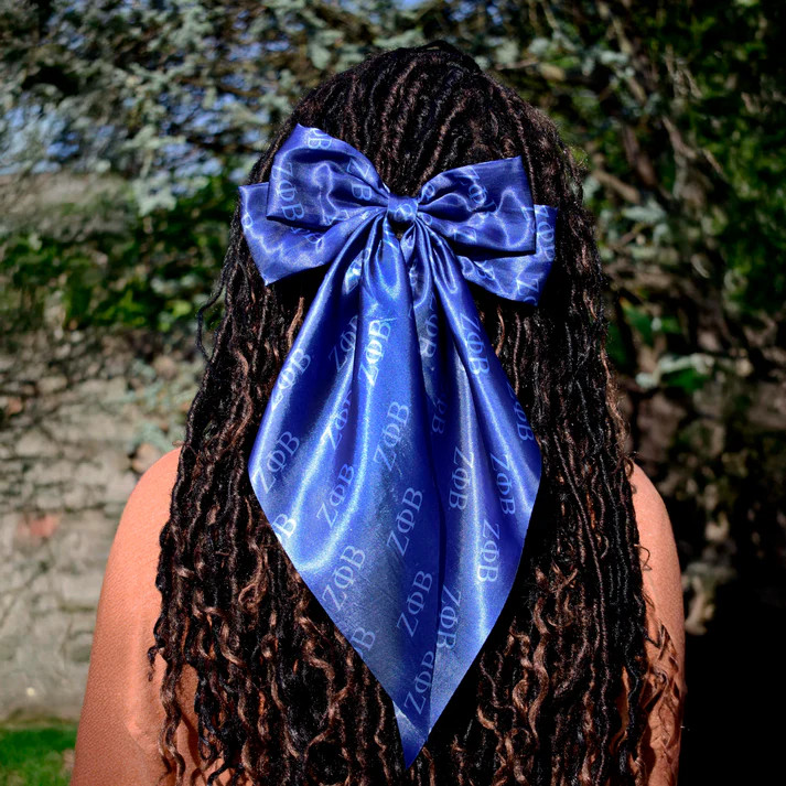 Zeta Phi Beta Greek Letters Hair Bow - Prime Heritage Gifts