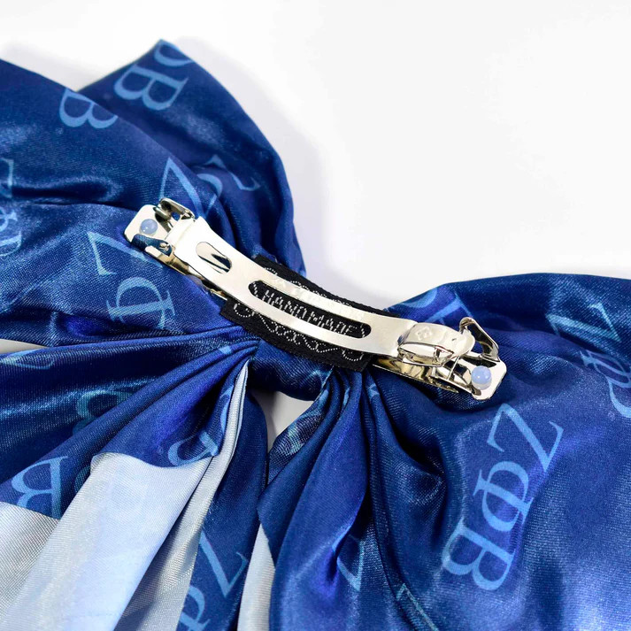 Zeta Phi Beta Greek Letters Hair Bow - Prime Heritage Gifts