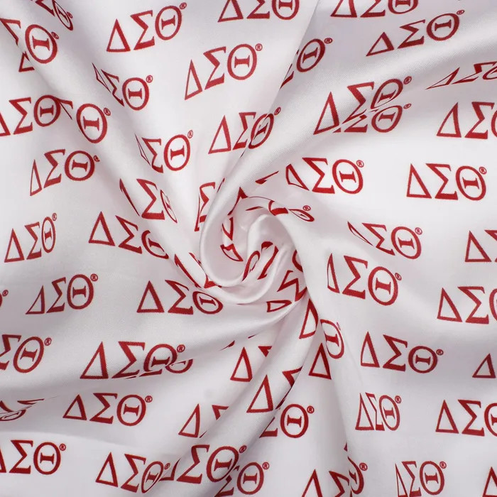 DST Red and White Greek Square Sorority Scarf - Prime Heritage Gifts