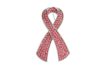 Silver Pink Ribbon Brooch - Prime Heritage Gifts
