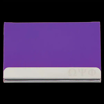 OPP Laser Engraved Business Card Holder – Stainless Steel With Purple ...