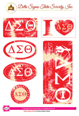 Delta Sigma Theta Tie Dye stickers - Prime Heritage Gifts