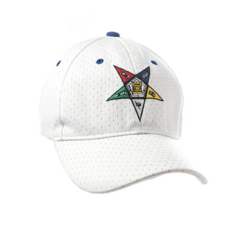 Mesh Cap – Eastern Star, White - Prime Heritage Gifts