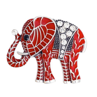 Brooch DST Red Elephant Bling Pin - Prime Heritage Gifts