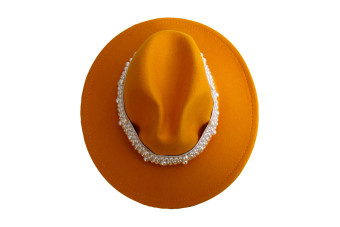 SGR Sorority Yellow Fedora Pearl Band Hat Women (BCAM) - Prime Heritage ...