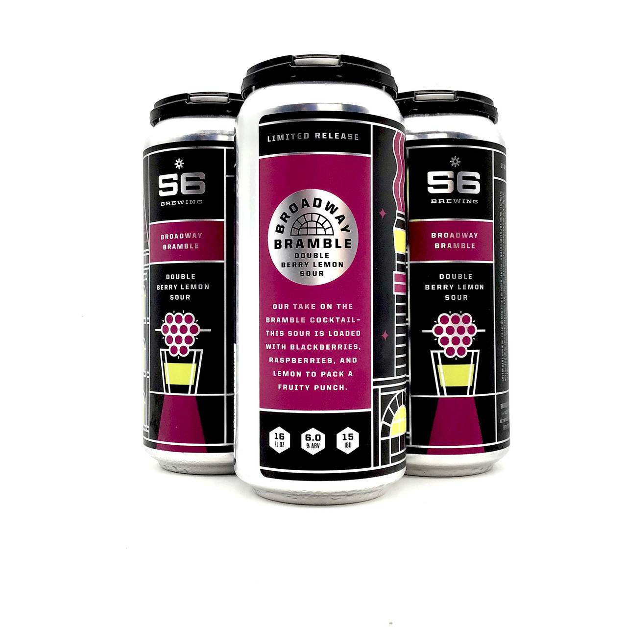 BUY 56 BREW BROADWAY BRAMBLE DOUBLE BERRY LEMON SOUR EACH | Fridley Liquor