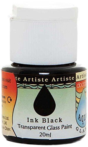 Glass Paint (20ml) - Aquaglass - Ink Black - iartsupplies