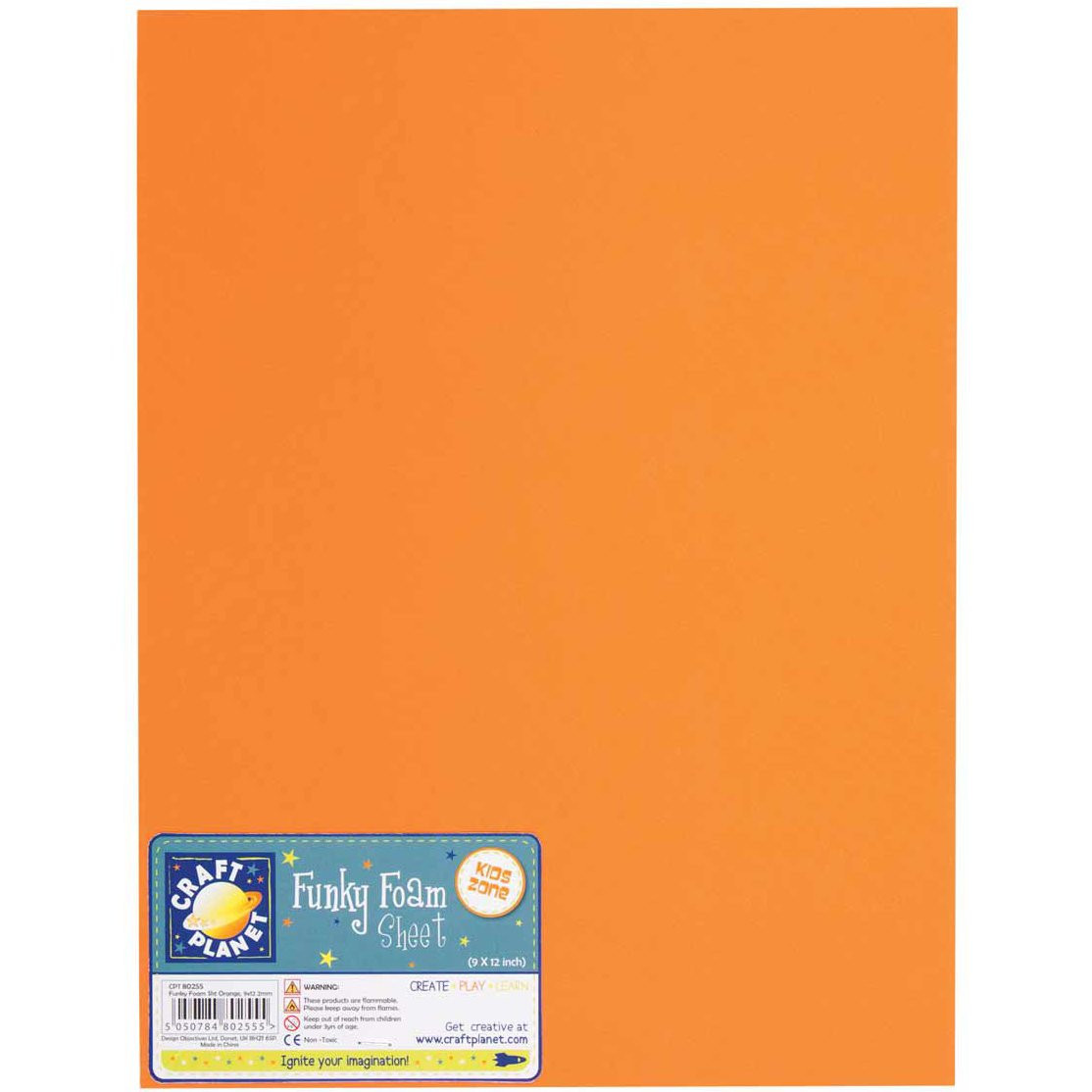 9 x 12 Funky Foam Sheet (2mm Thick) - Orange - iartsupplies