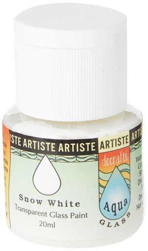 Glass Paint (20ml) - Aquaglass - Snow White - iartsupplies