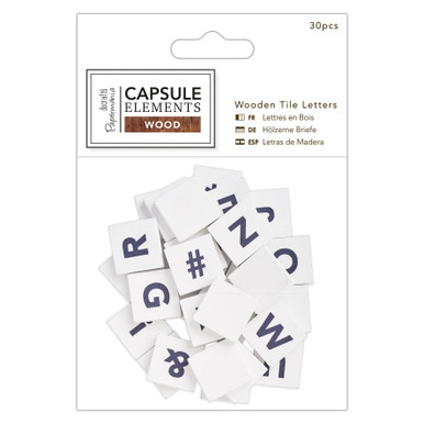 Wooden Tile Letters (30pcs) - Elements Wood - iartsupplies