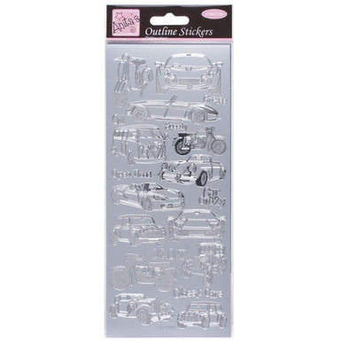 Outline Stickers - Car Collection - Silver - iartsupplies