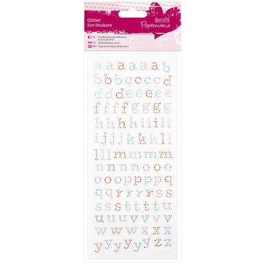 Glitter Dot Stickers - Lower Case Alphabet - iartsupplies