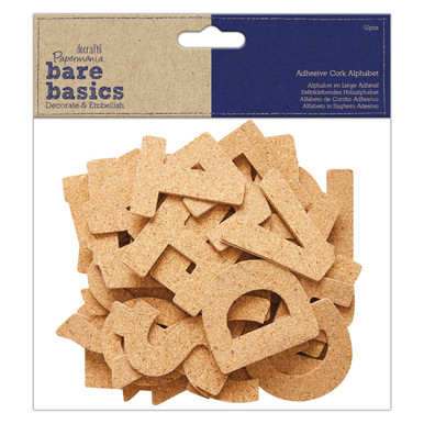 Adhesive Cork Alphabet (52pcs) - Bare Basics - iartsupplies