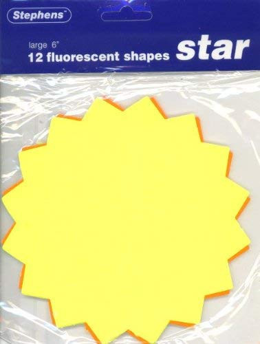Fluorescent Star 6 12 Sheets - iartsupplies