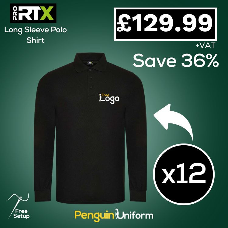 Pro Long Sleeve Polo Shirt Bundle x12 | Penguin Uniform