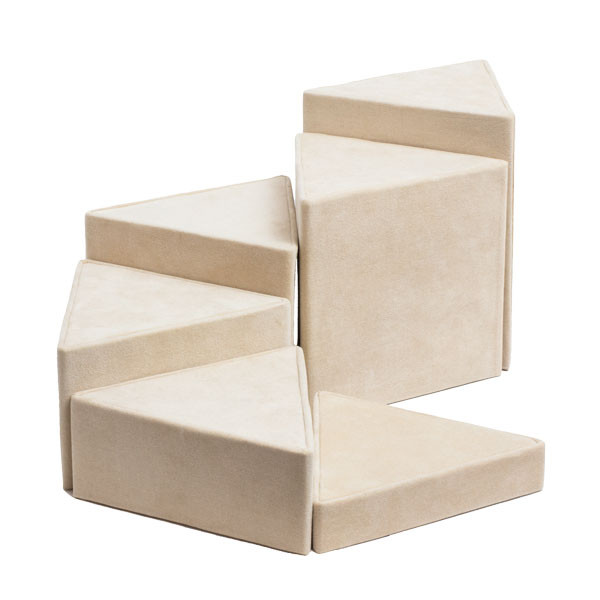 Suede Triangle Riser Set - 6 Piece - IntercomUSA
