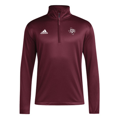 Adidas Men's Maroon Long Sleeve Knit 1/4 Zip Jacket - Maroon U