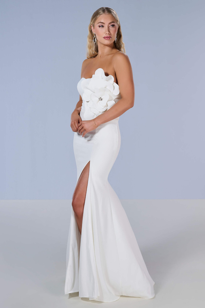 Fit-and-Flare Crepe Sleeveless Tiffany 16222 Gown - Prom Headquarters