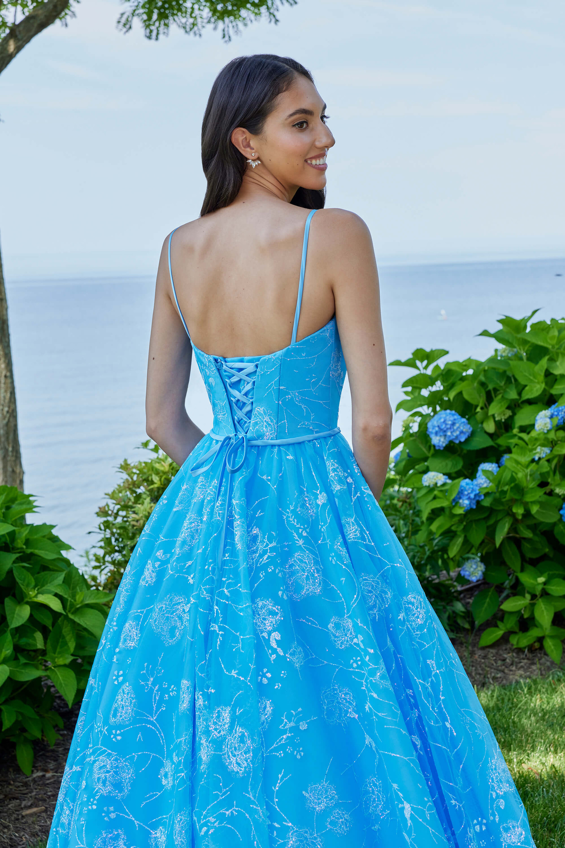 Morilee 49153 Floral Glitter A-line Gown | Prom Headquarters
