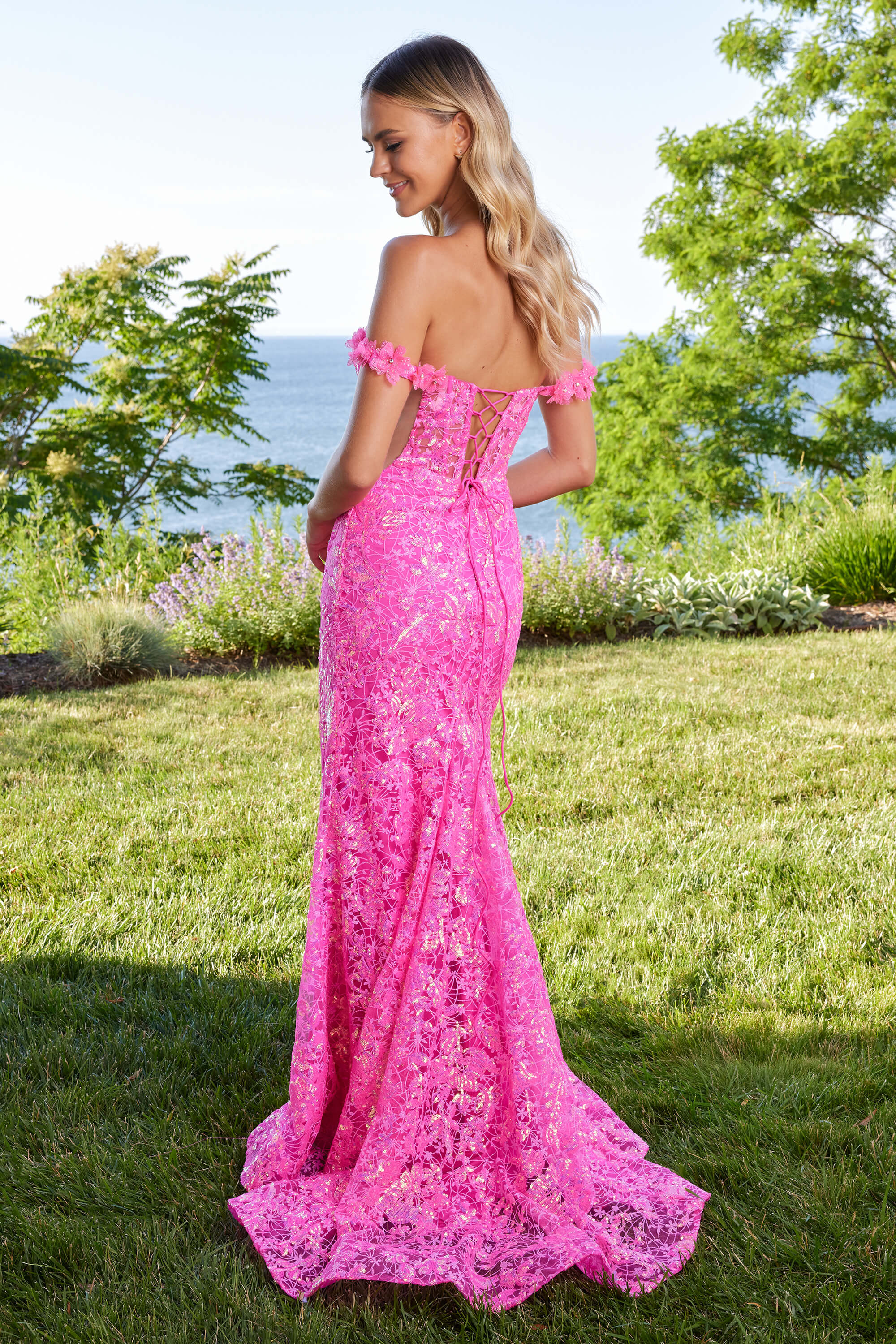 Morilee 49188 Sequin Off-Shoulder Dress | Prom Headquarters