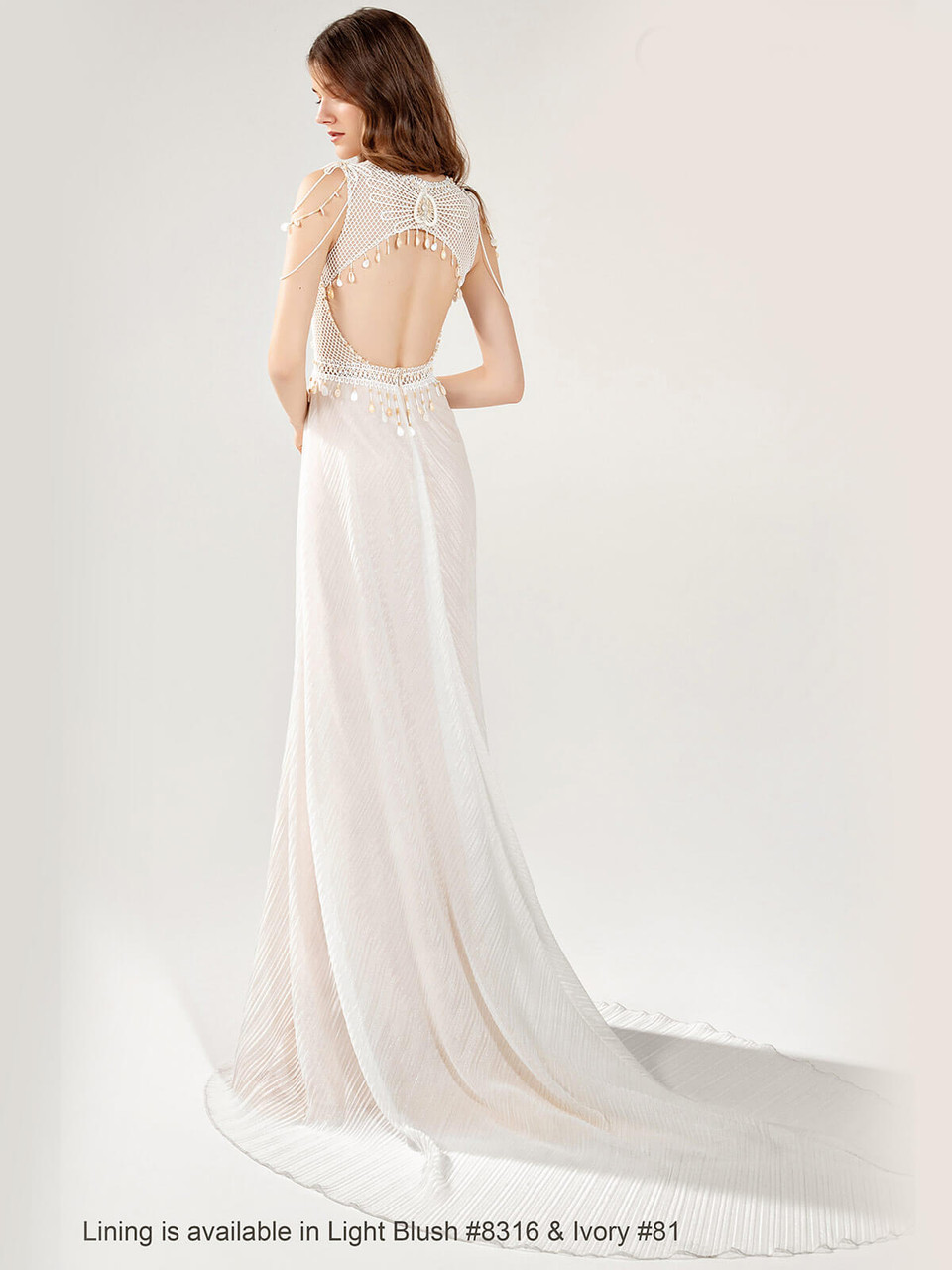 Tassel Details Chic Nostalgia Colbie Wedding Gown - DimitraDesigns.com