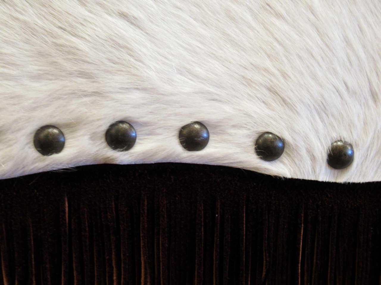 Mahogany Brindle Hide Runner with Splashes of White - Buffalo Collection