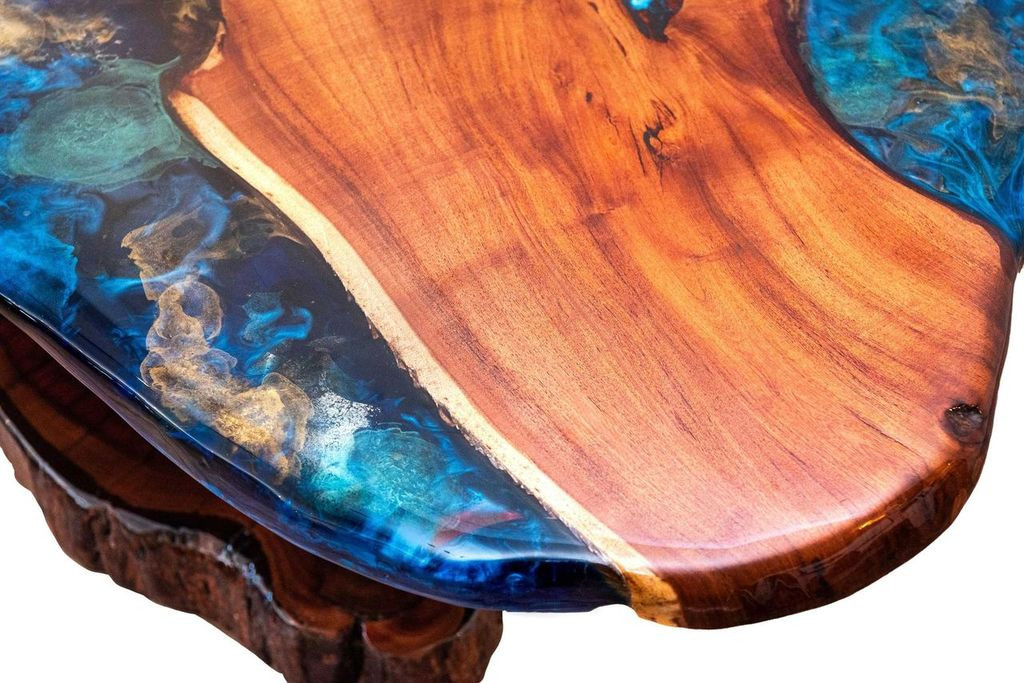 Mesquite with Blue Resin Coffee Table - Buffalo Collection