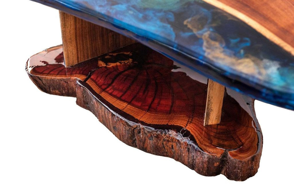 Mesquite with Blue Resin Coffee Table - Buffalo Collection