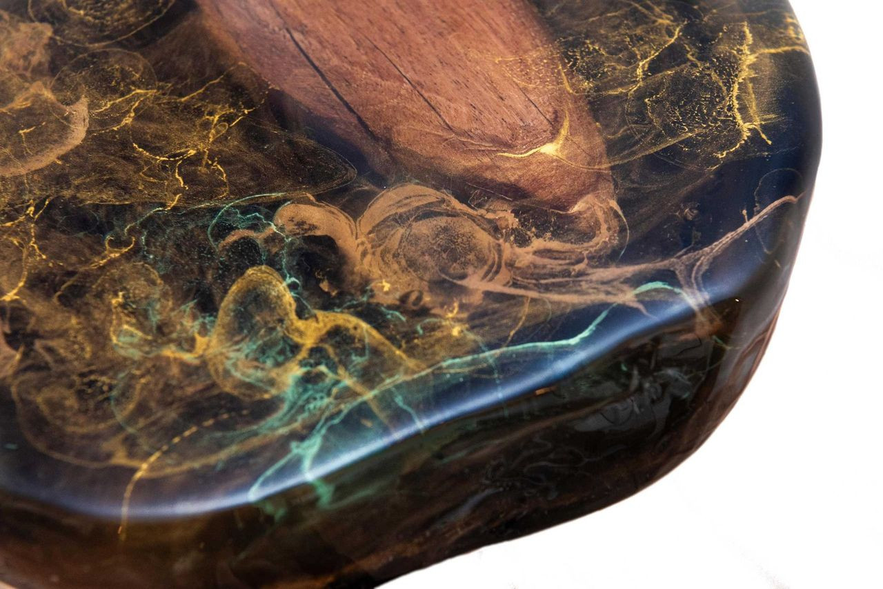 Spalted Pecan Resin Entry Table - Buffalo Collection