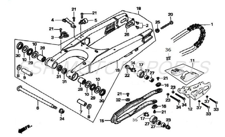 SWINGARM ASSEMBLY FOR SSR SR250/SR450
