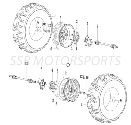 REAR WHEELS FOR SSR BISON 500 - East Central Sports