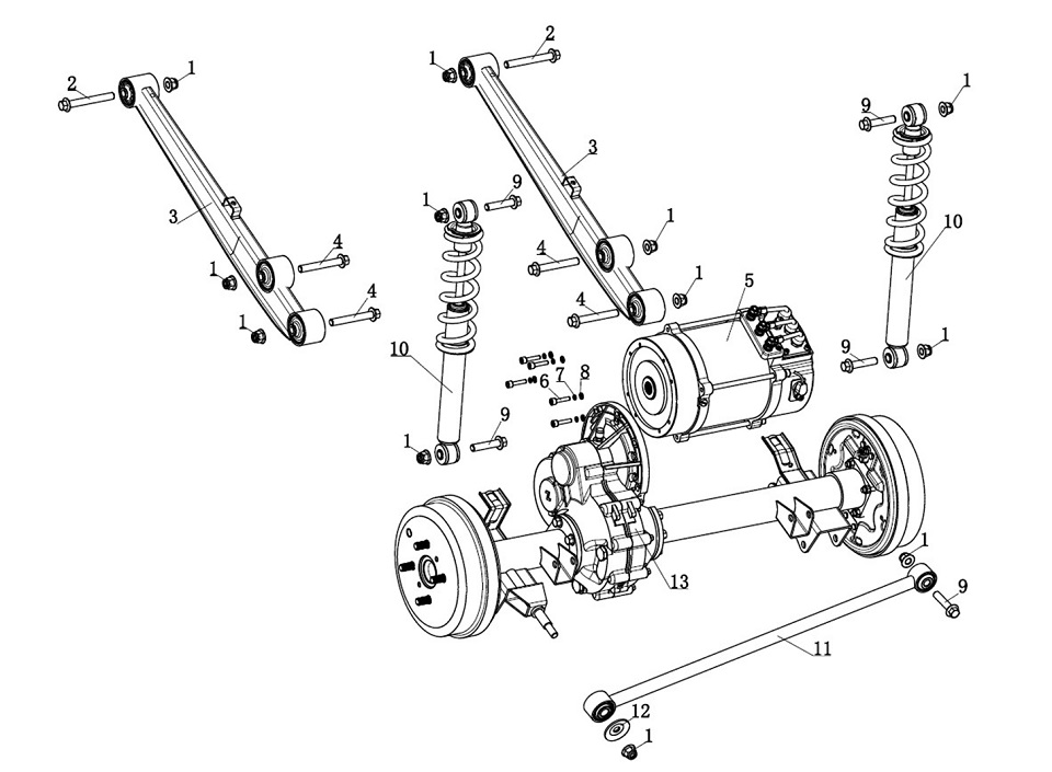Kandi Kruiser Rear Trailing Arm Assembly