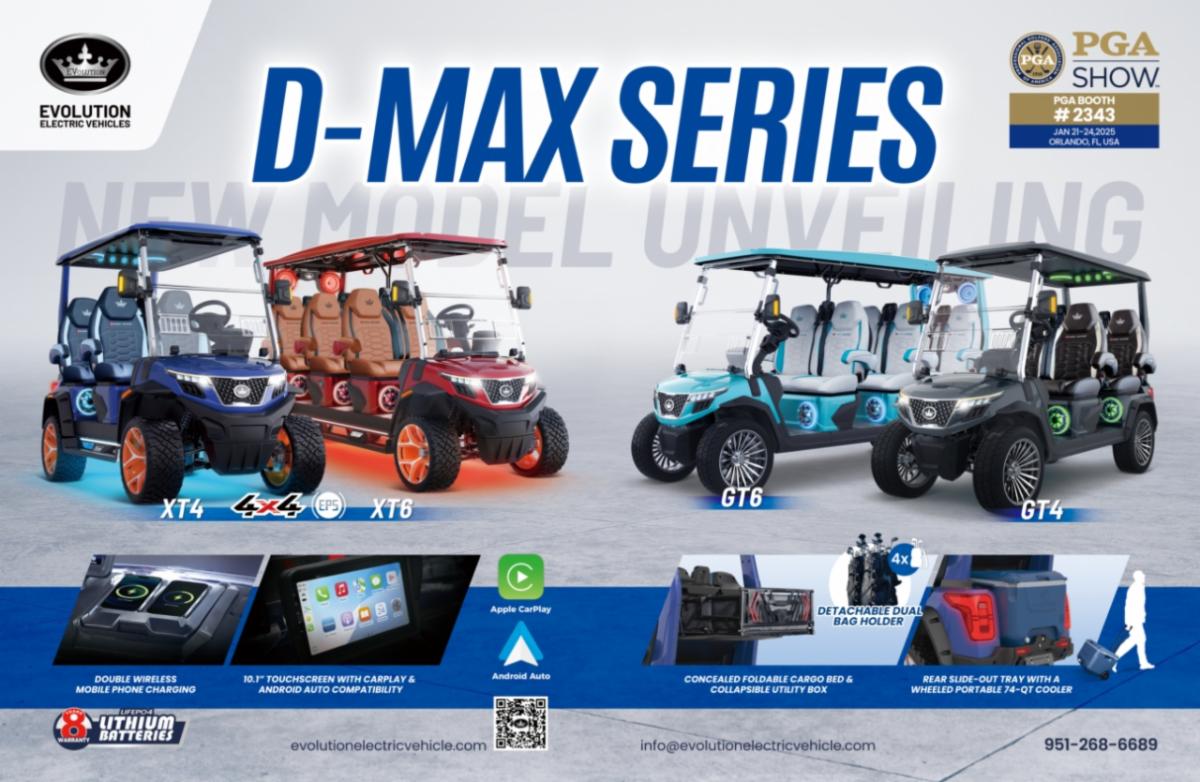 Debuting at the 2025 PGA Show: EVOLUTION GOLF CARTS! - East Central Sports