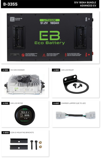 Eco Lithium Battery Complete Bundle for Advanced EV 51.2V 160Ah