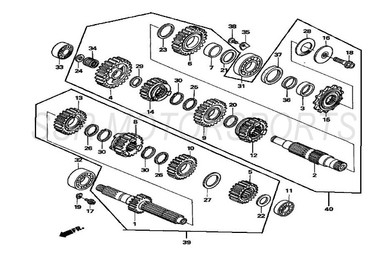 MAINSHAFT/COUNTERSHAFT ASSEMBLY PACKAGE SSR SR450 - East Central Sports
