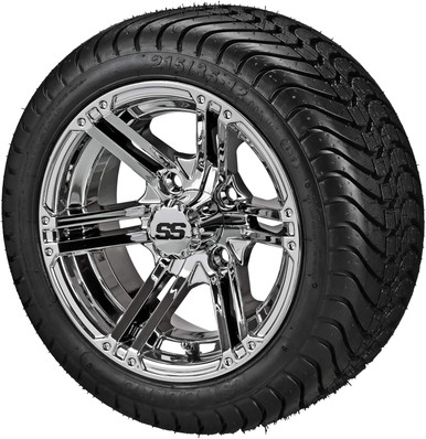 12" Yukon Mirror on 215/35-12 LSI Elite Tires (Set of 4), Fits Club Car ...