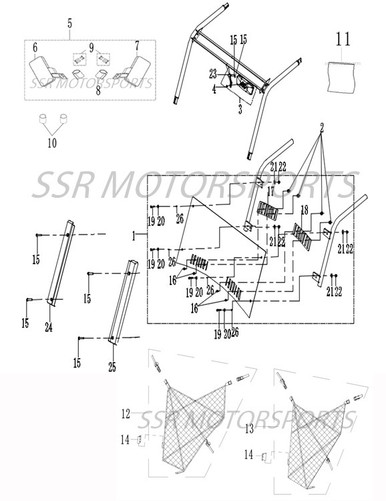 Windshield for SSR Bison 500U (2026+)