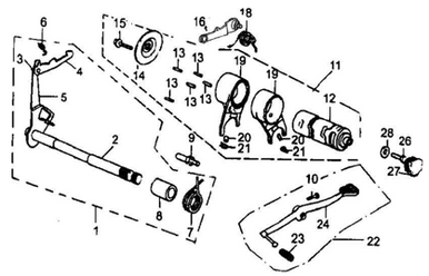 (01) GEAR SHIFT SHAFT ASSEMBLY