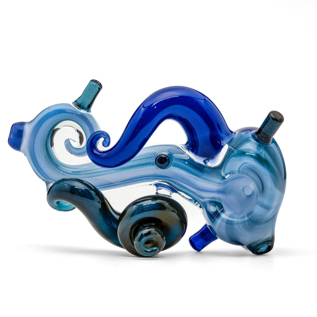 Flower Pipe - Forget Me Nots Funky Seahorse Spoon by Shimkus Glass #467 ...
