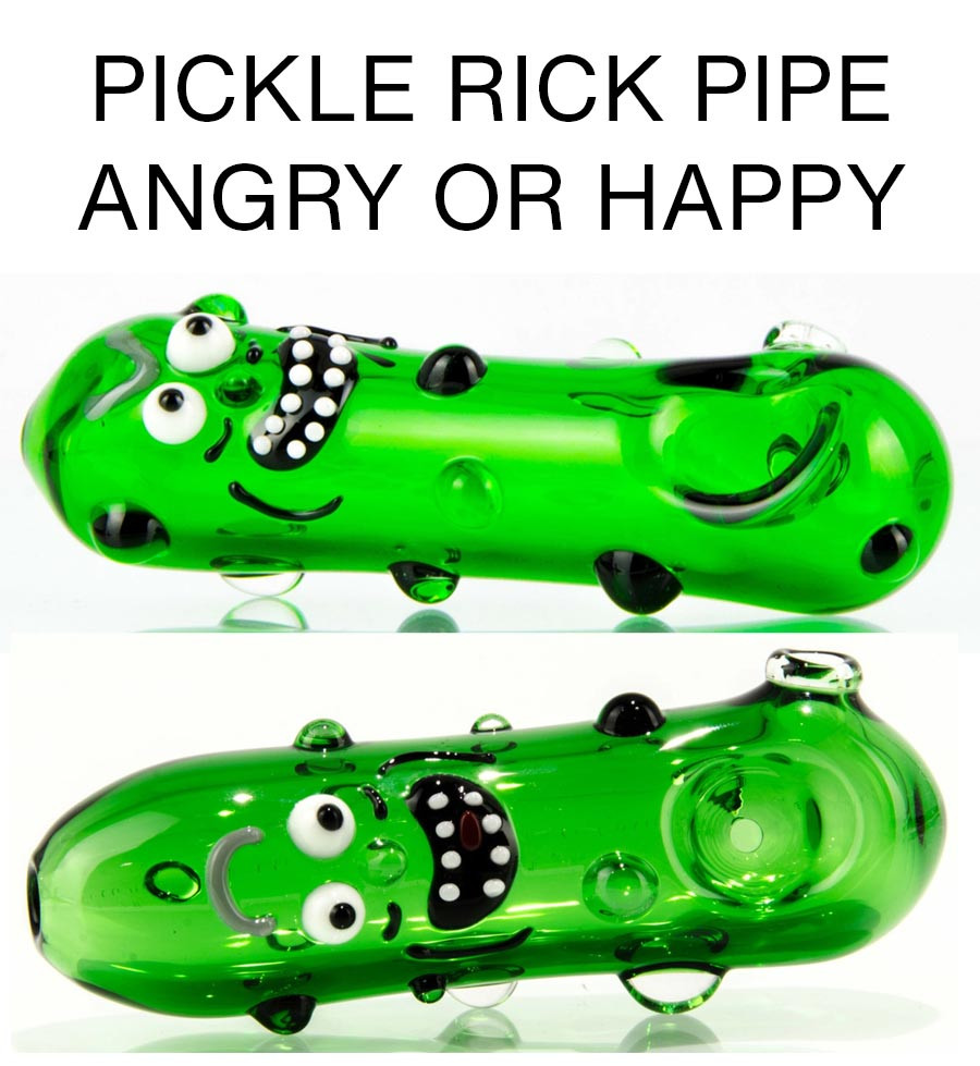 Pickle Rick Pipe by Simply Jeff Glass - Elev8