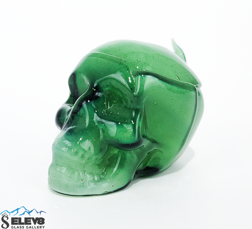 Glass Skull Paperweight made from Ziggy Stardust Butter by Elev8 ...