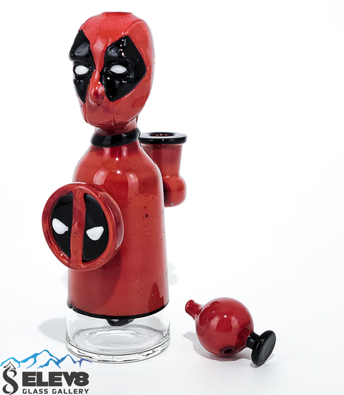Water Pipe Bong - Deadpool Rig with Carb Cap by John Fischbach #877 - Elev8