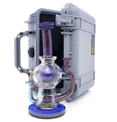 Water Pipe Bong - Neo Opal over Bronze Pearl Globetrotter Recycler w ...