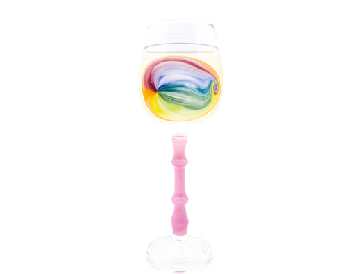 Handcrafted fumed wine glass with rocket man window #101 - Elev8